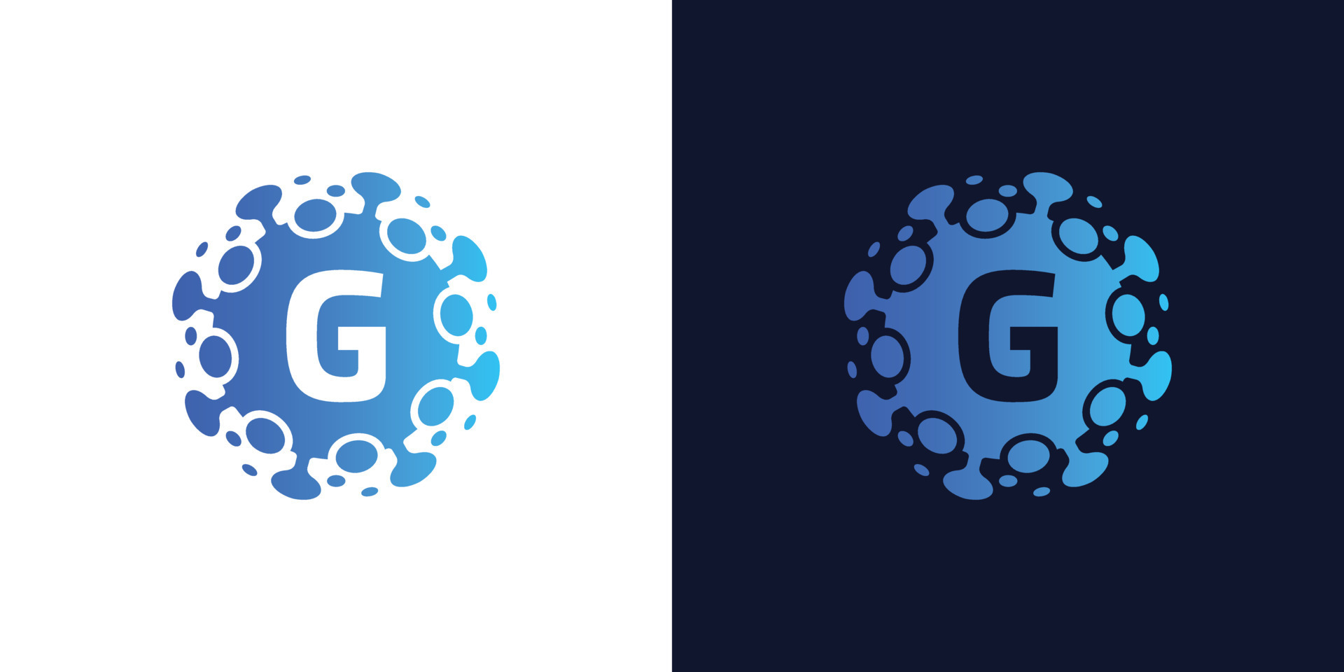 diseño del logotipo de la letra g inicial de la molécula, elemento de ... diseño del logotipo de la letra g inicial de la molécula, elemento de ...
