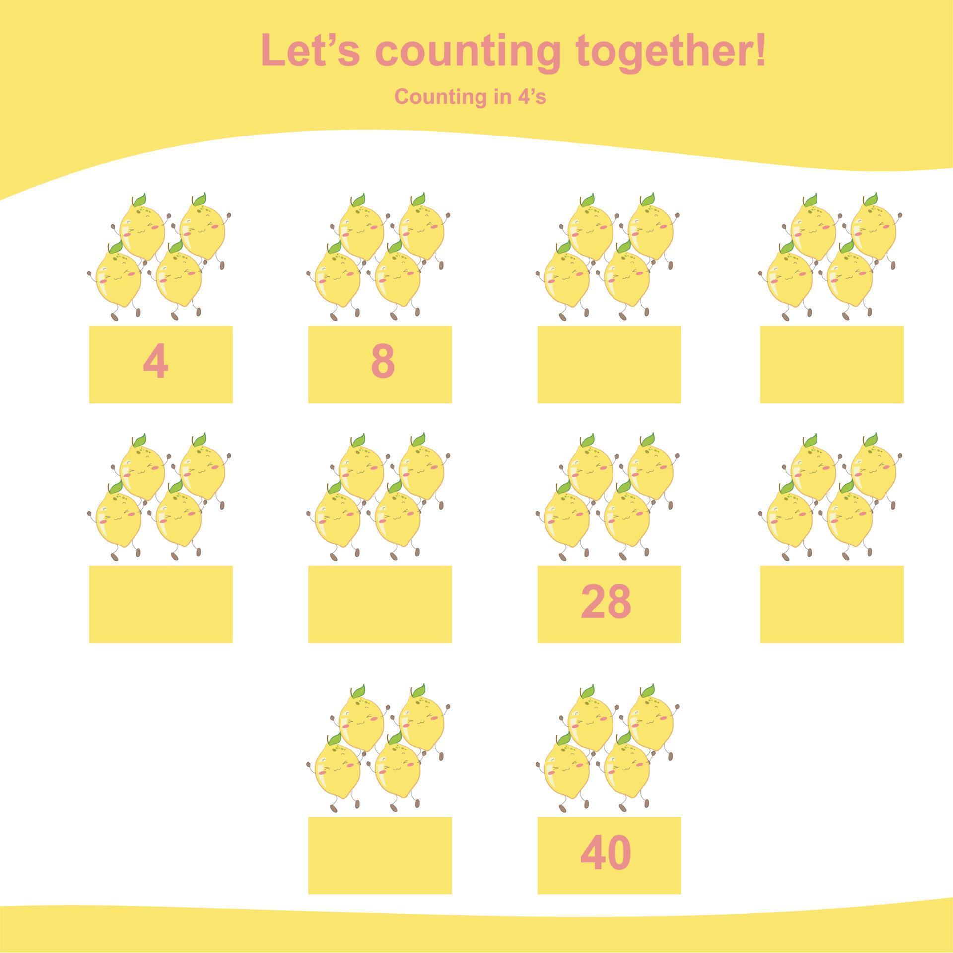 Mathematic counting worksheet. Math activity, count and write the missing numbers, math ...
