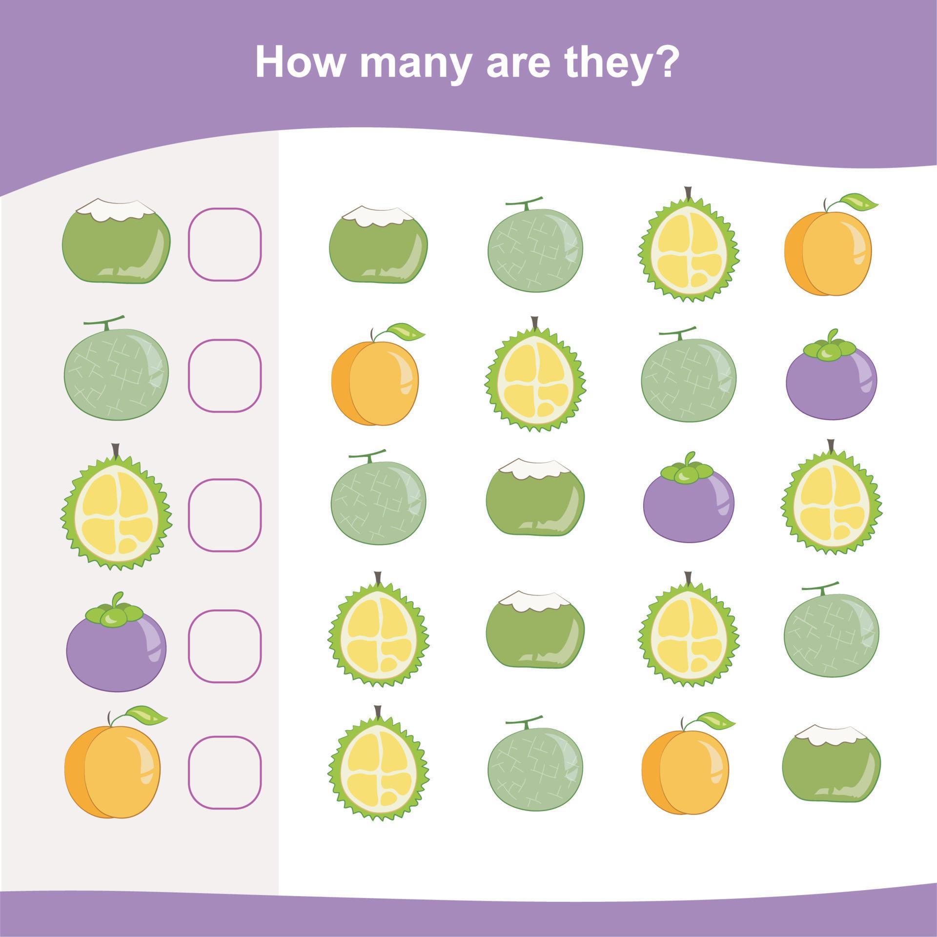 Counting worksheet. Educational printable math worksheet. Count the ...