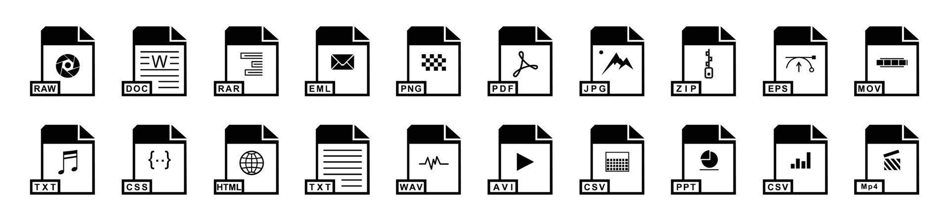 Big Collection of vector icons, file extensions diverse icons set - A ... Big Collection of vector icons, file extensions diverse icons set - A ...
