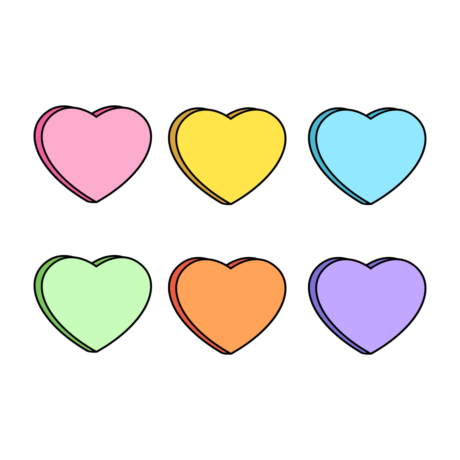 Conversation heart Valentines Day colorful candy sweets love icon ...