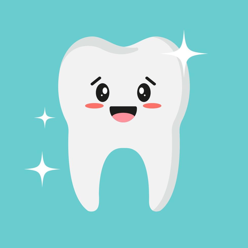 Cute Tooth with Kawaii face. Healthy Tooth concept vector illustration ...
