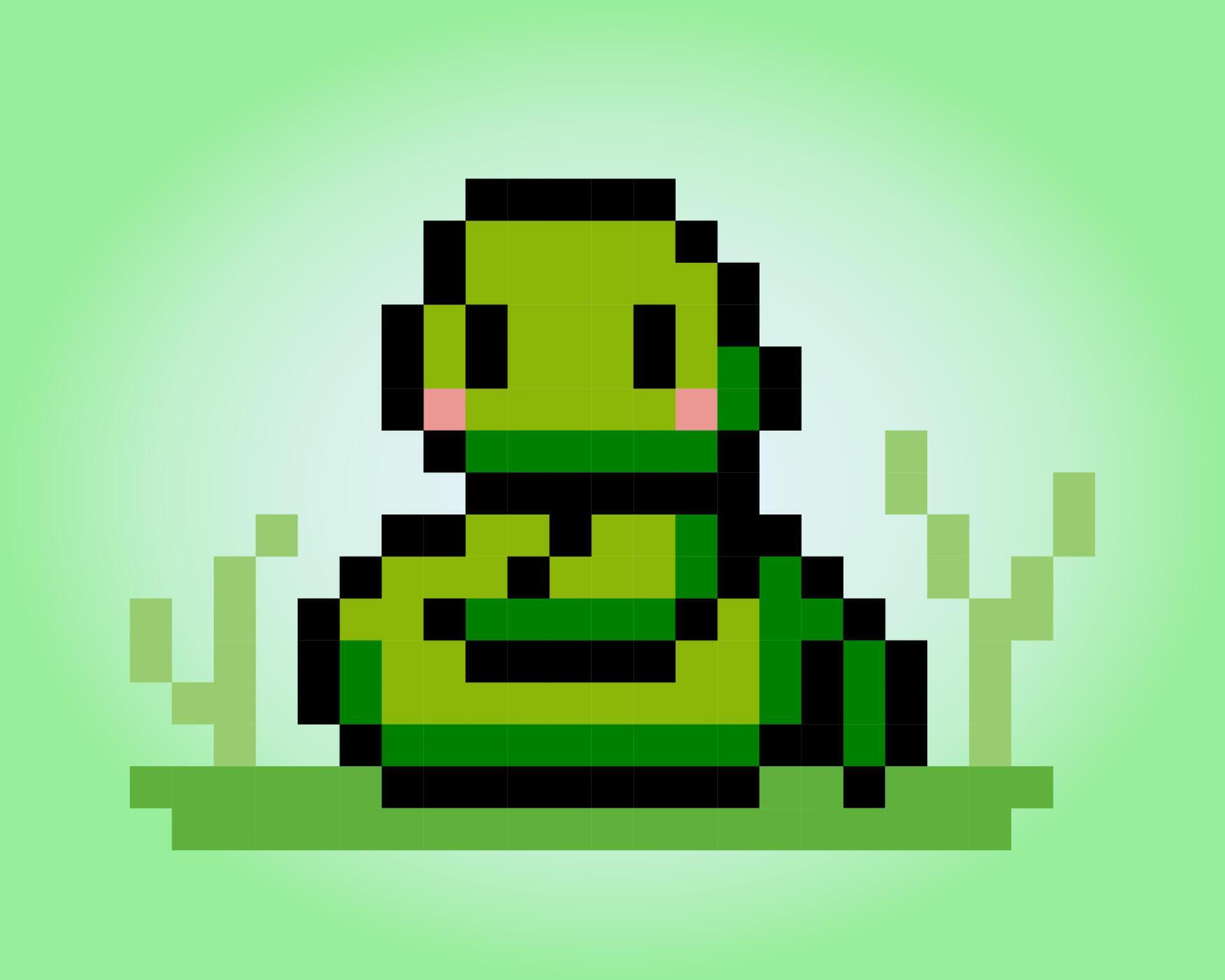 8 bit pixel of snake. Animal pixel for game assets and cross stitch ...