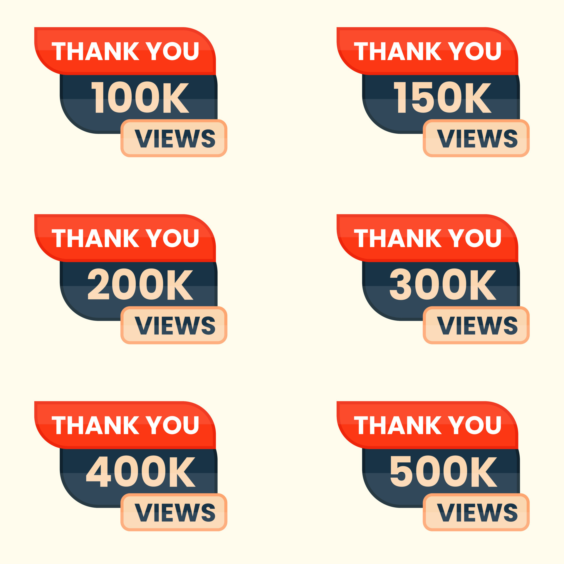 Views Sticker Label Clipart 100k Views To 500k Views Thank You 18991490 Vector Art At Vecteezy