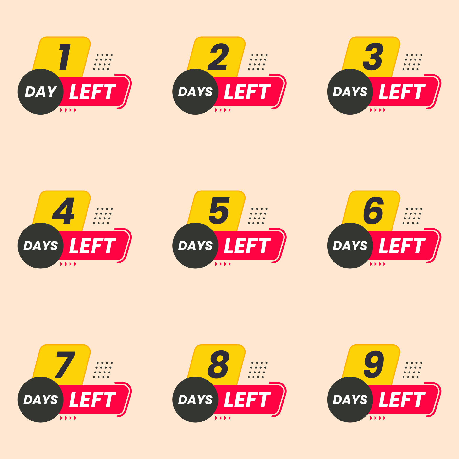 number of days left countdown banner 18991498 Vector Art at Vecteezy