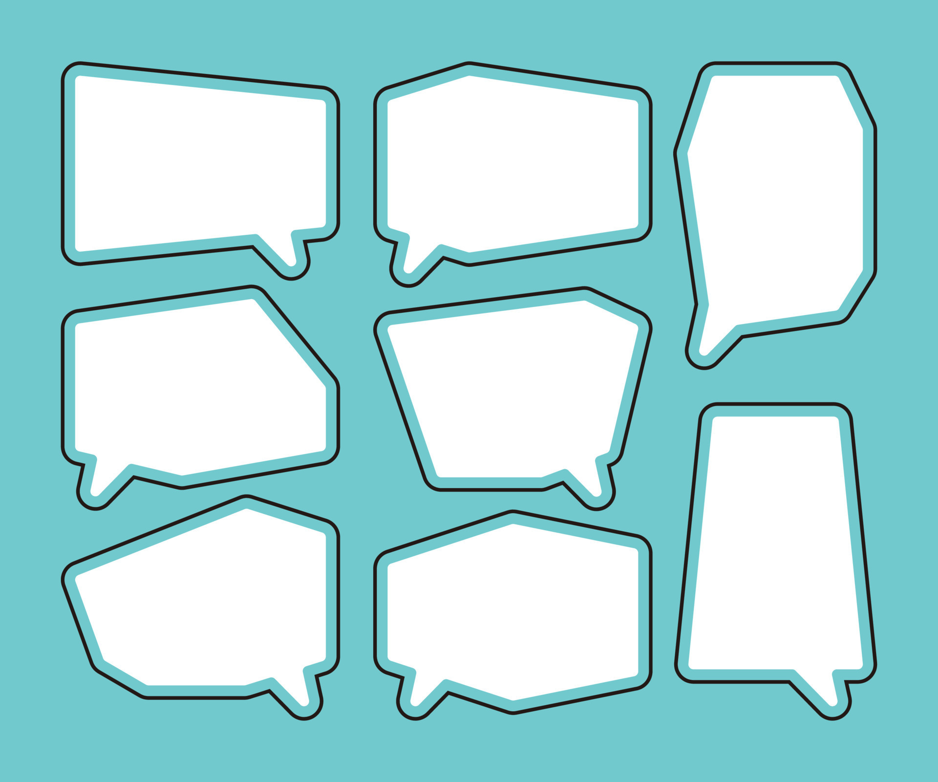 speech bubble set, speech box vector illustration. 18991682 Vector Art ...