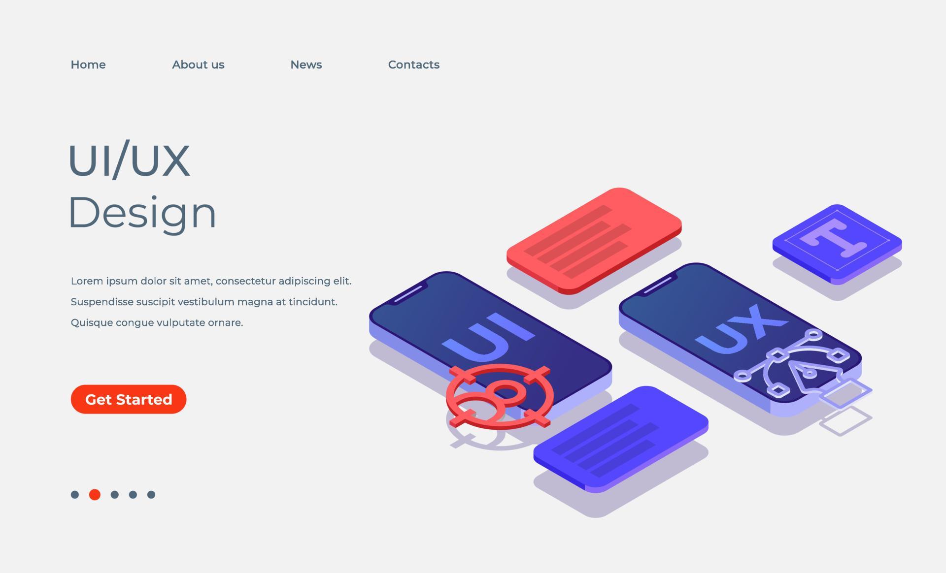 User interface development 3d isometric background template 18991817 ...