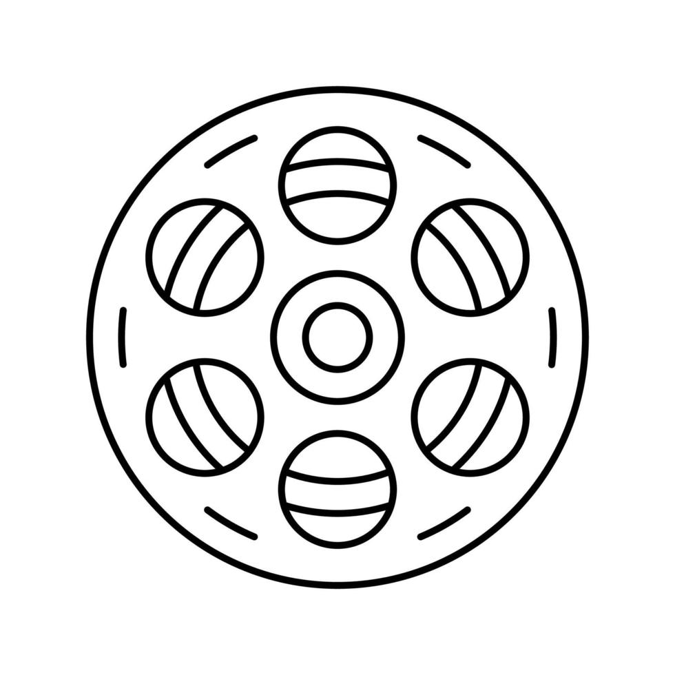 Film Bobbin Line Icon Vector Illustration 18992335 Vector Art At Vecteezy