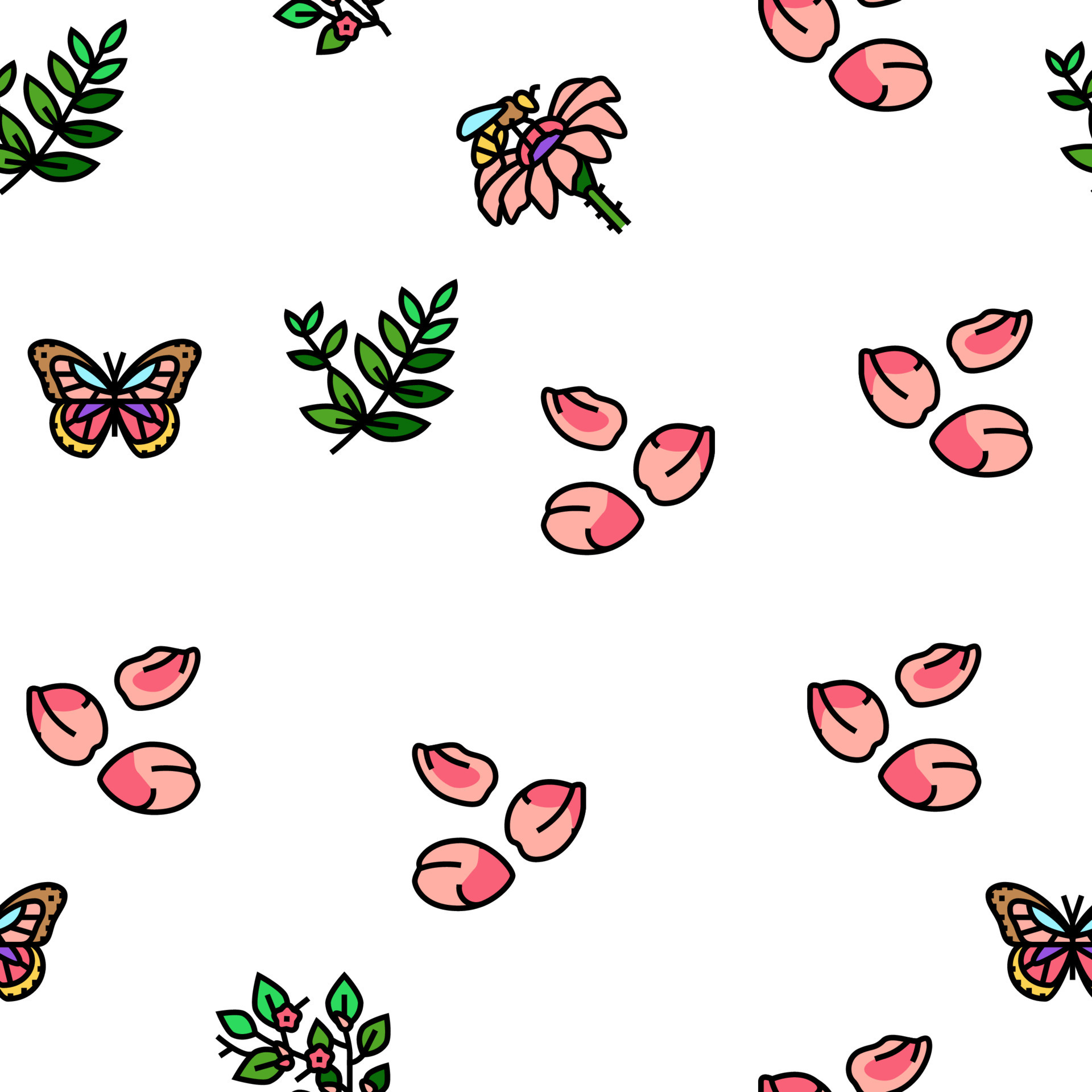 spring season flower nature vector seamless pattern 18992336 Vector Art ...