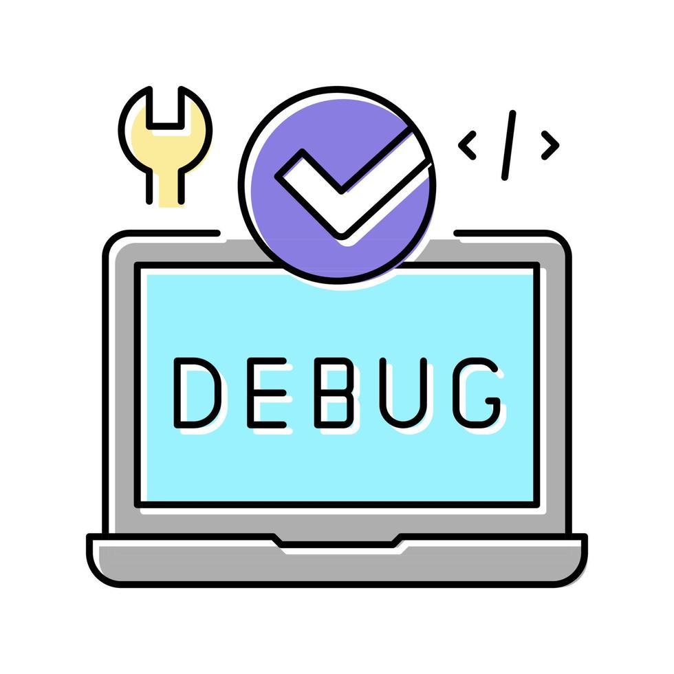 laptop debug fixed color icon vector illustration 18992752 Vector Art ...