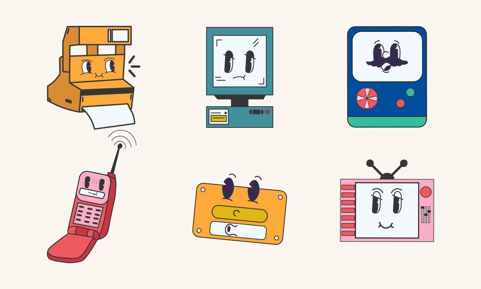 retro doodle flat design character 18993029 Vector Art at Vecteezy retro doodle flat design character 18993029 Vector Art at Vecteezy