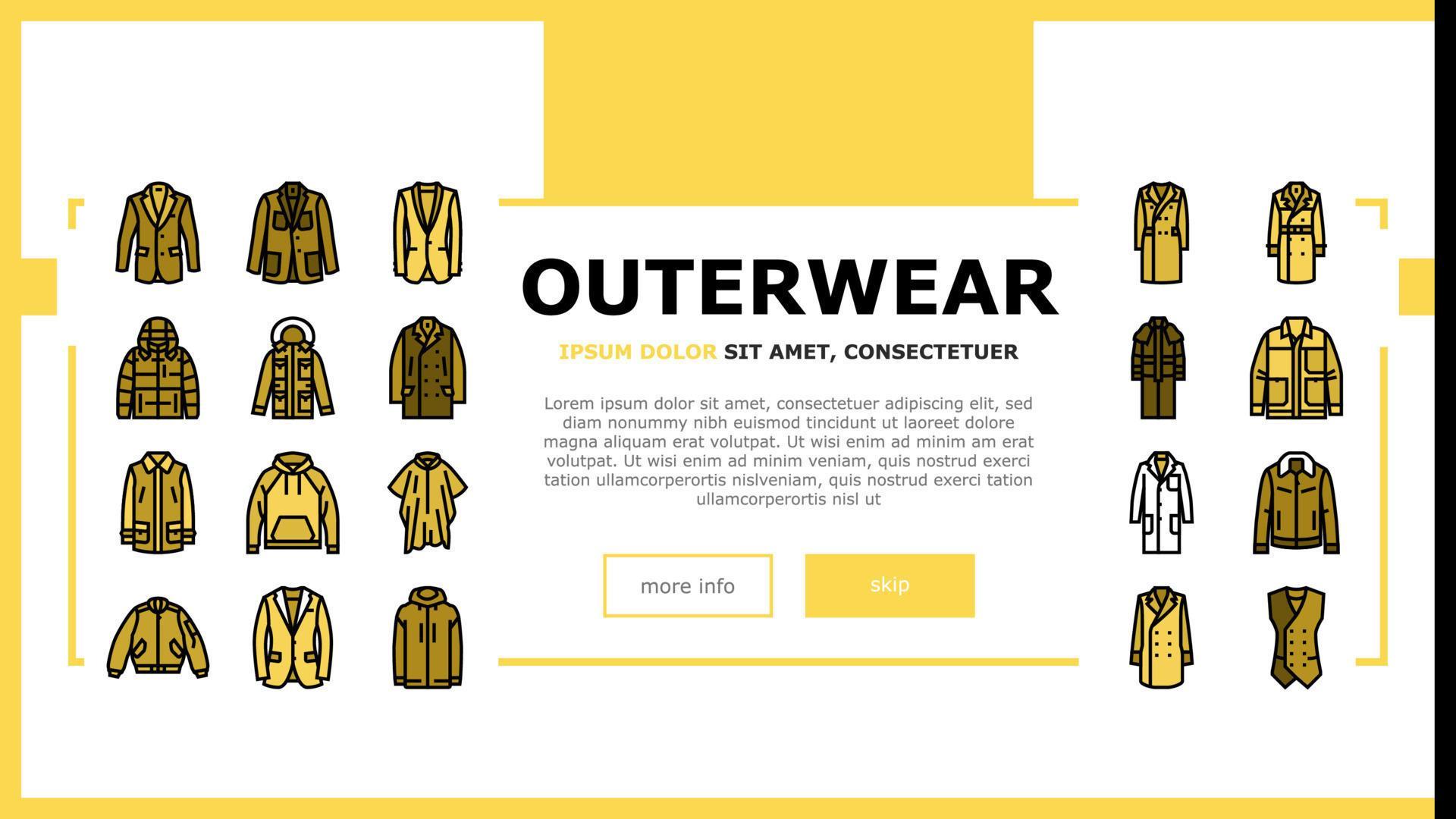 Outerwear Male Clothing Casual Fashion Landing Header Vector 18993200