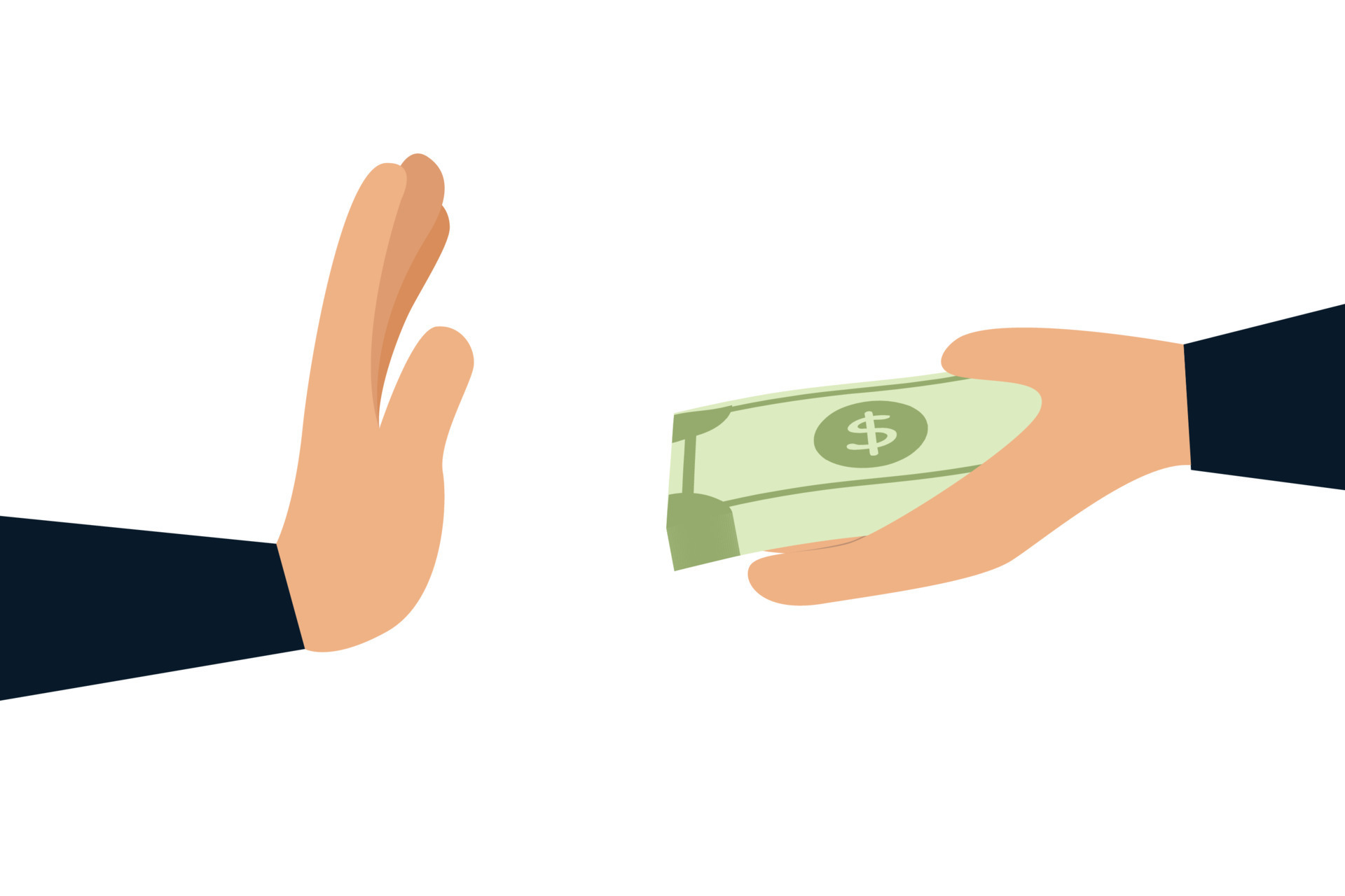 Stop Corruption Refuse To Accept Corrupt Money Concept Honest