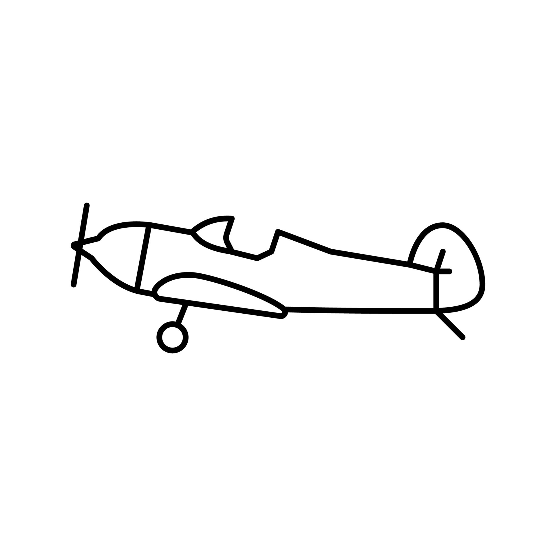 Monoplane Airplane Aircraft Line Icon Vector Illustration 18994827