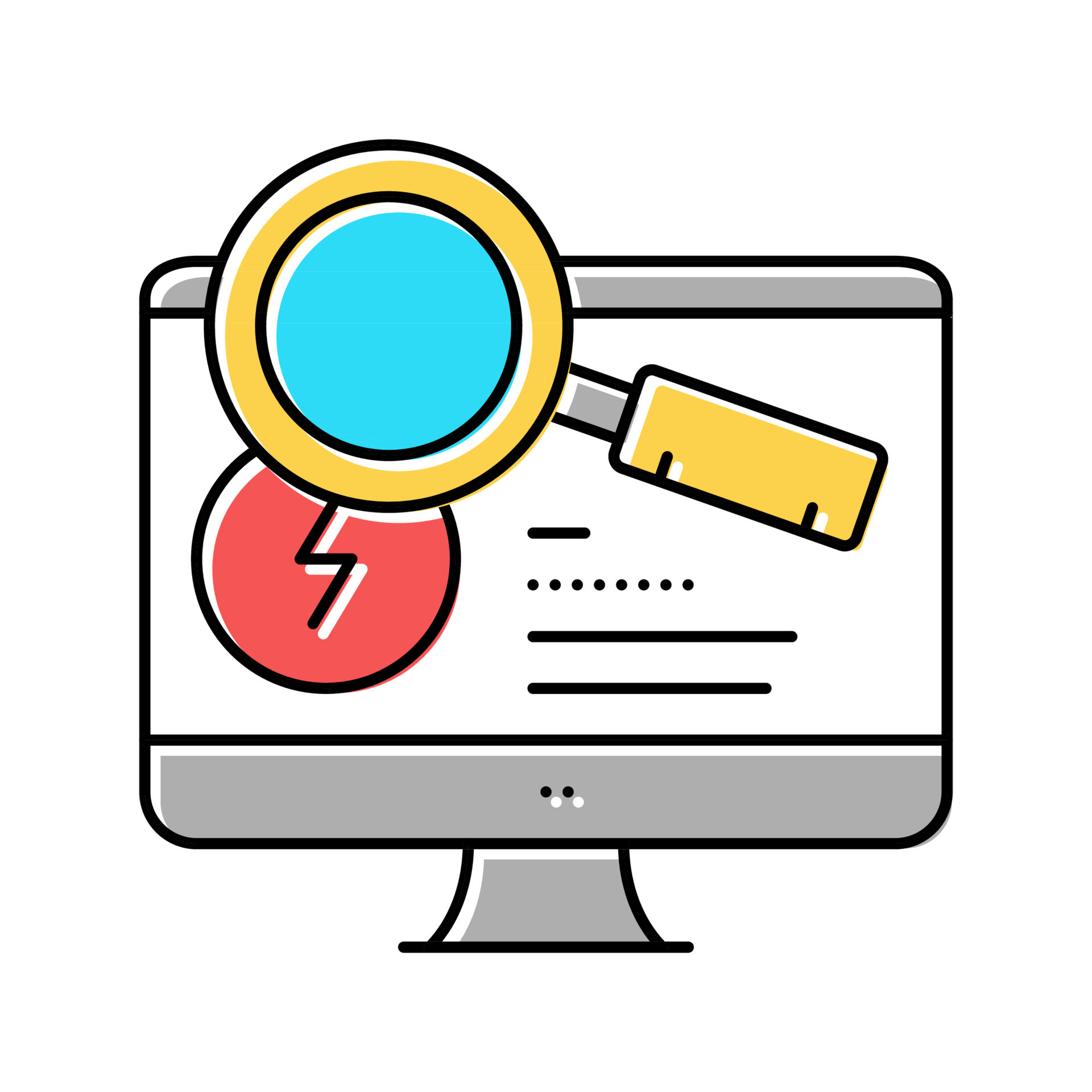 research computer incident color icon vector illustration 18994882 Vector Art at Vecteezy