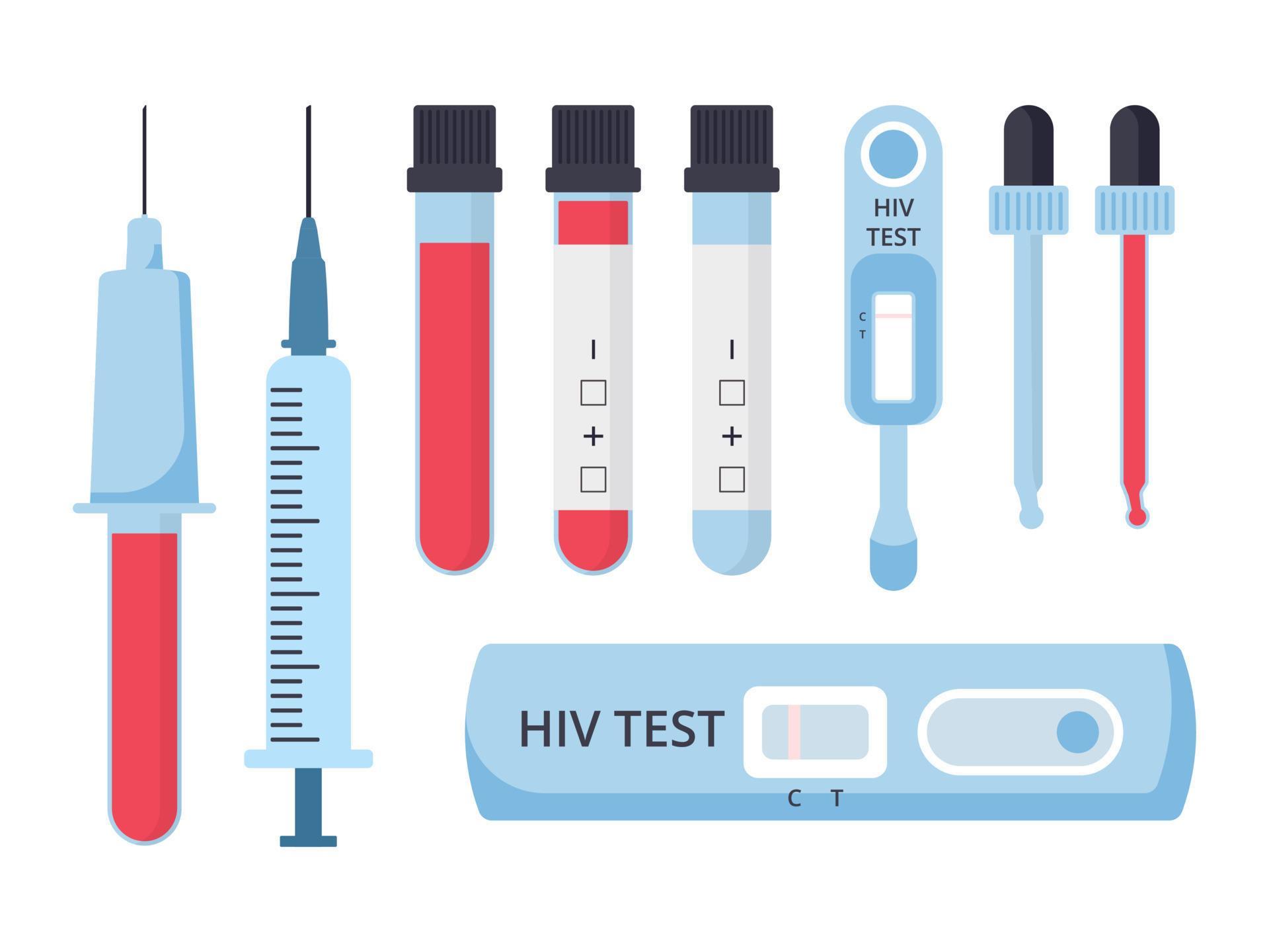 HIV test objects set. 18995243 Vector Art at Vecteezy