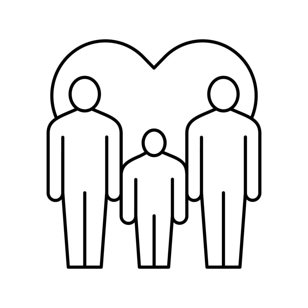 Men Gay Same Sex Couple Adoption Line Icon Vector Illustration 18995476