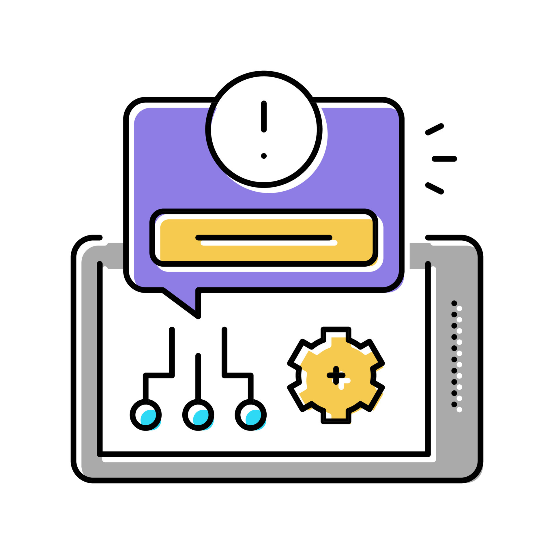 Alert System Color Icon Vector Illustration 18996053 Vector Art At Vecteezy