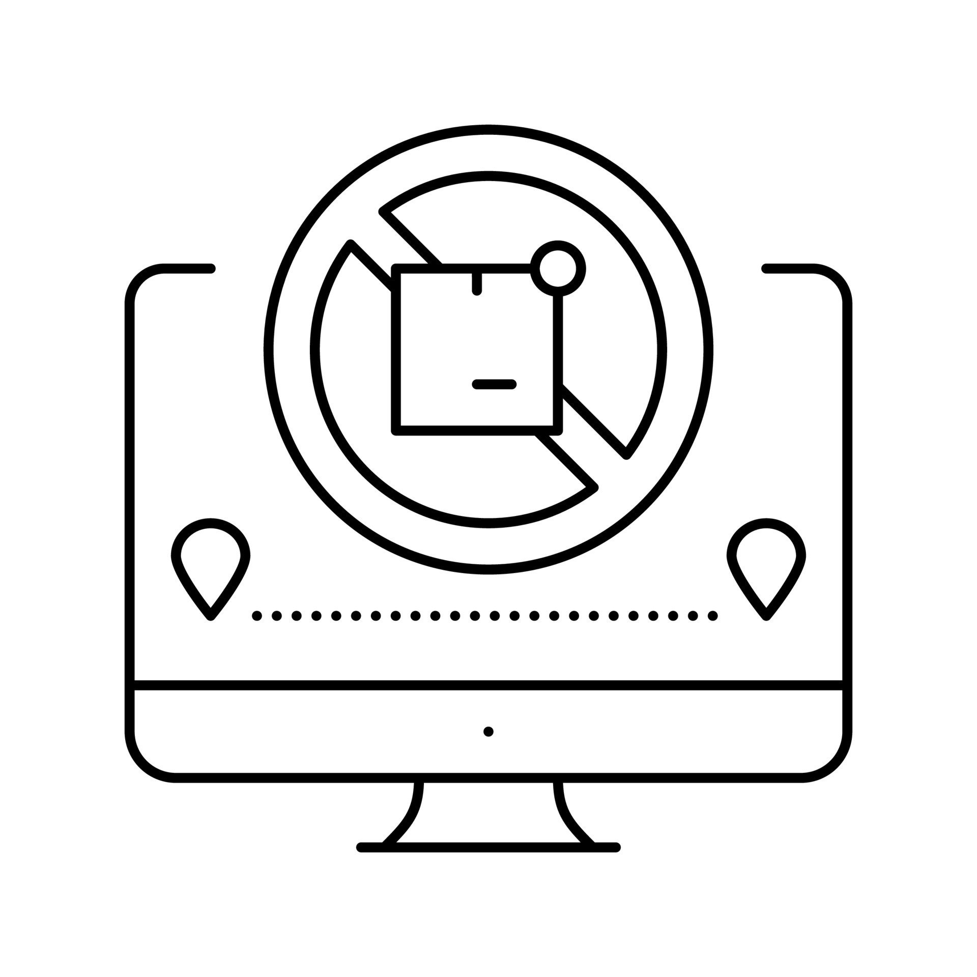 Undelivered Parcel Status Line Icon Vector Illustration 18996424 Vector Art At Vecteezy