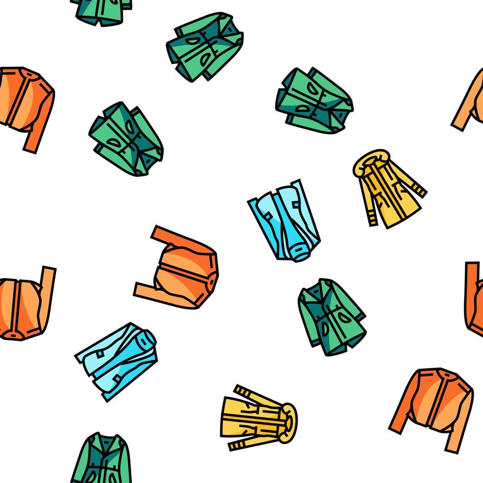 Outerwear Female Clothes Girl Vector Seamless Pattern 18998226 Vector