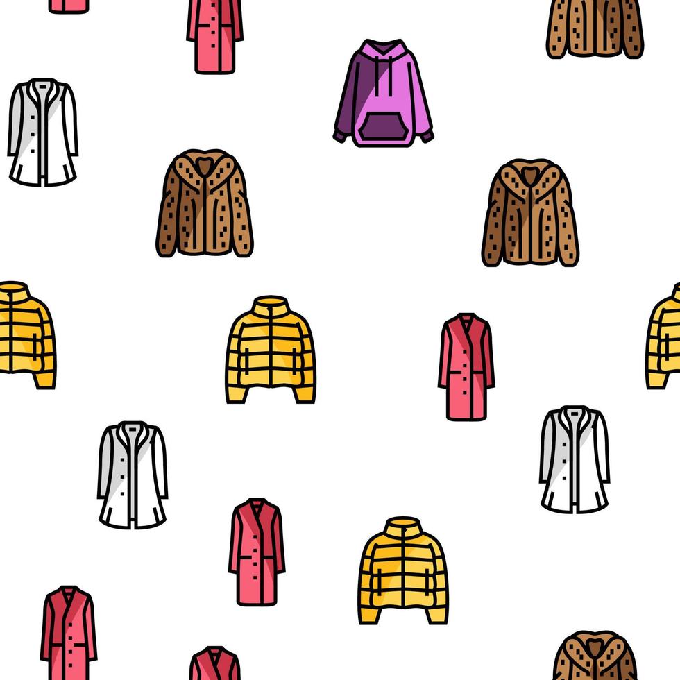 Outerwear Female Clothes Girl Vector Seamless Pattern 18998568 Vector