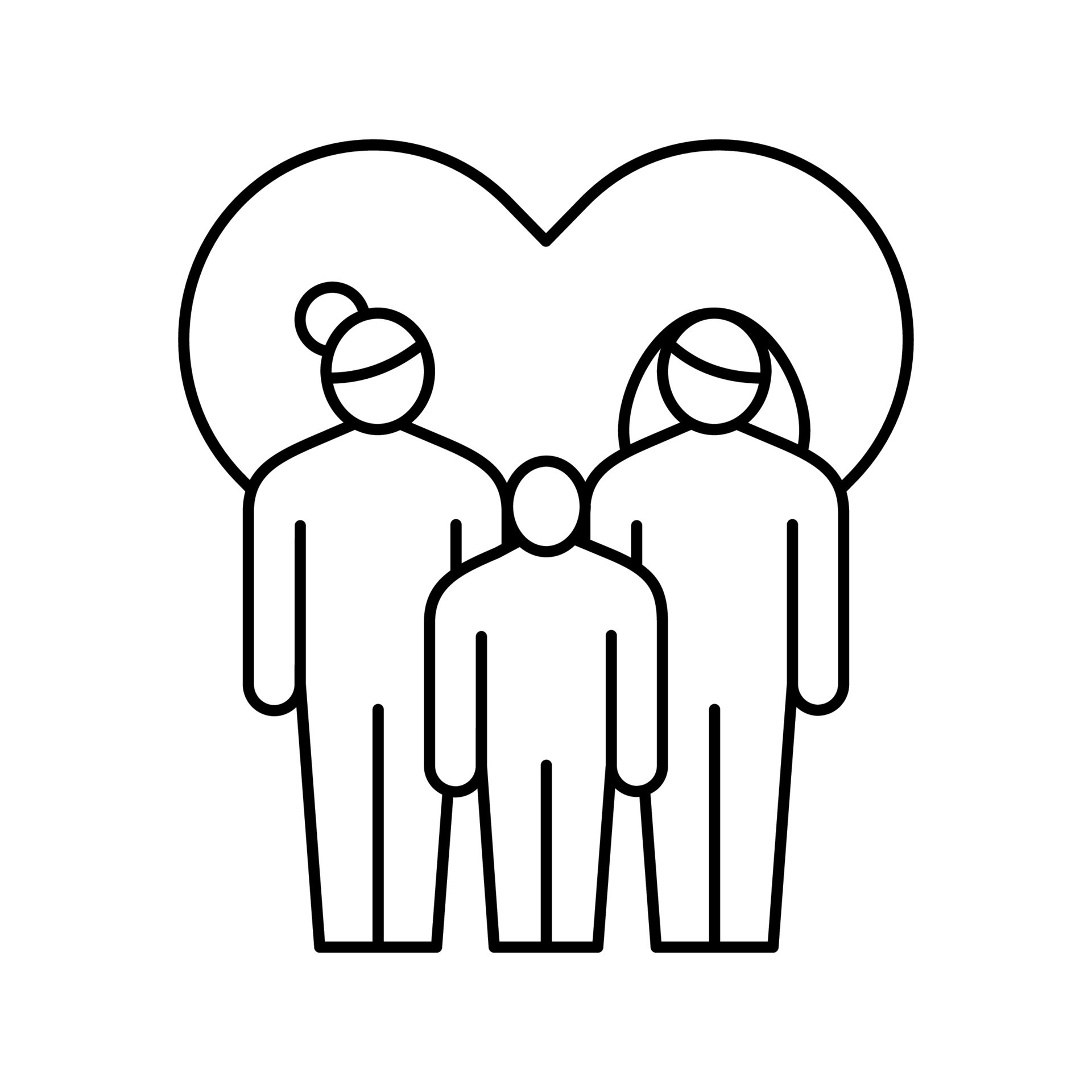 Women Lesbian Same Sex Couple Adoption Line Icon Vector Illustration
