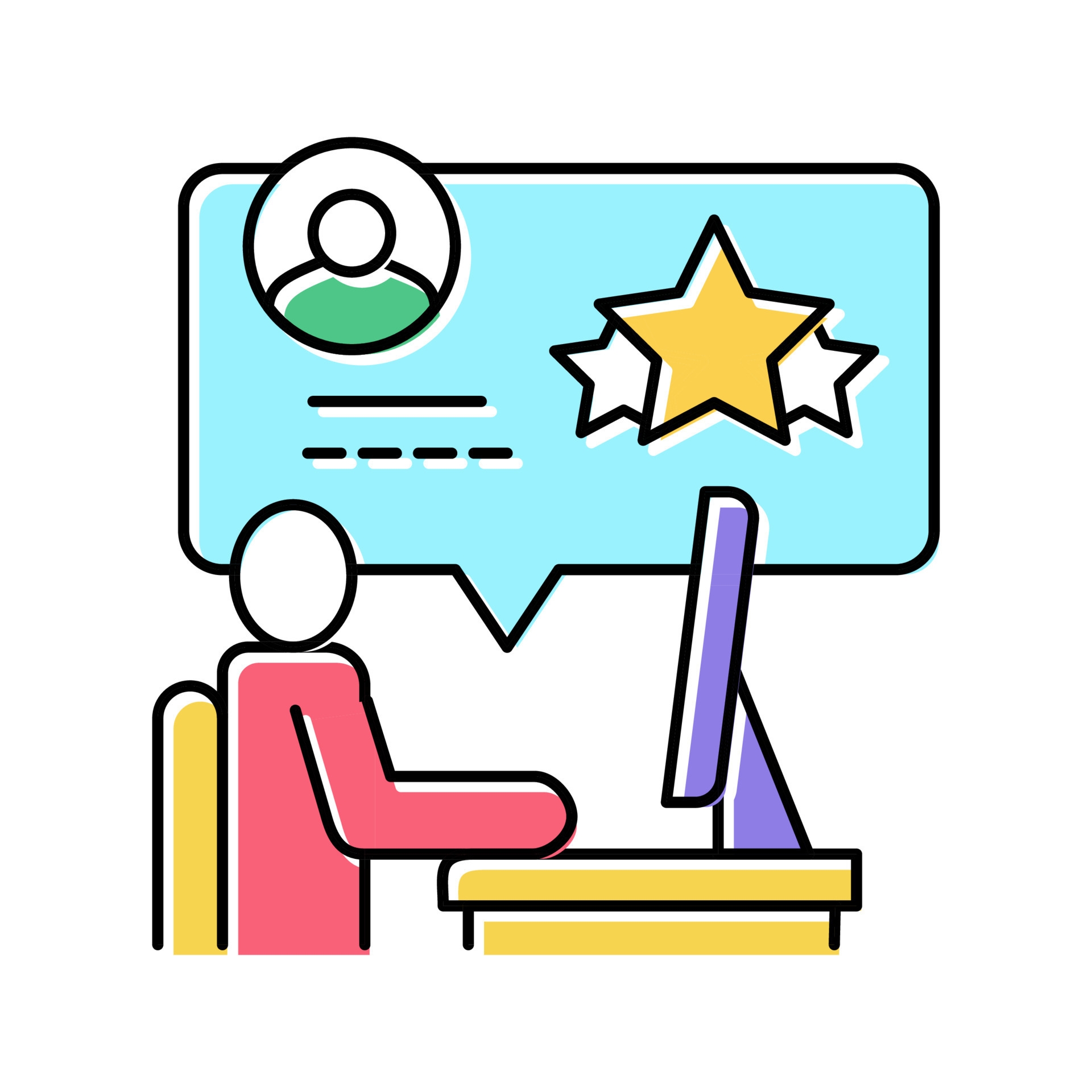 human readinf review in internet and crowdsoursing color icon vector illustration 18999571 ...