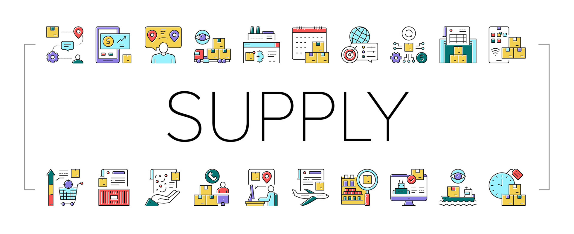 Supply Chain Management System Icons Set Vector 18999822 Vector Art at ... Supply Chain Management System Icons Set Vector 18999822 Vector Art at ...