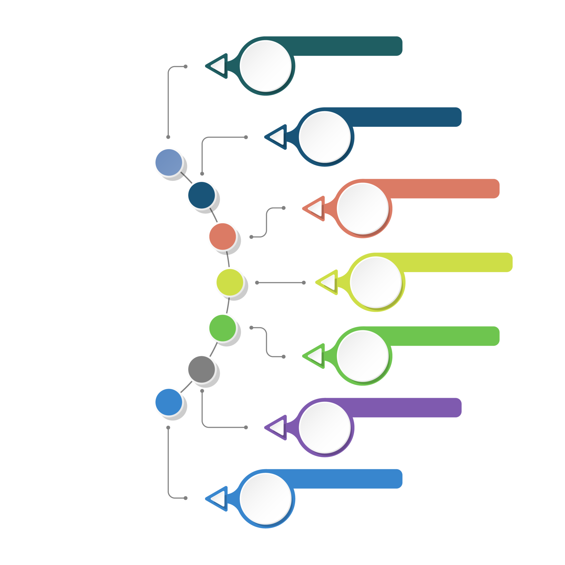 Infographic with 7 steps, process or options. 19000576 PNG