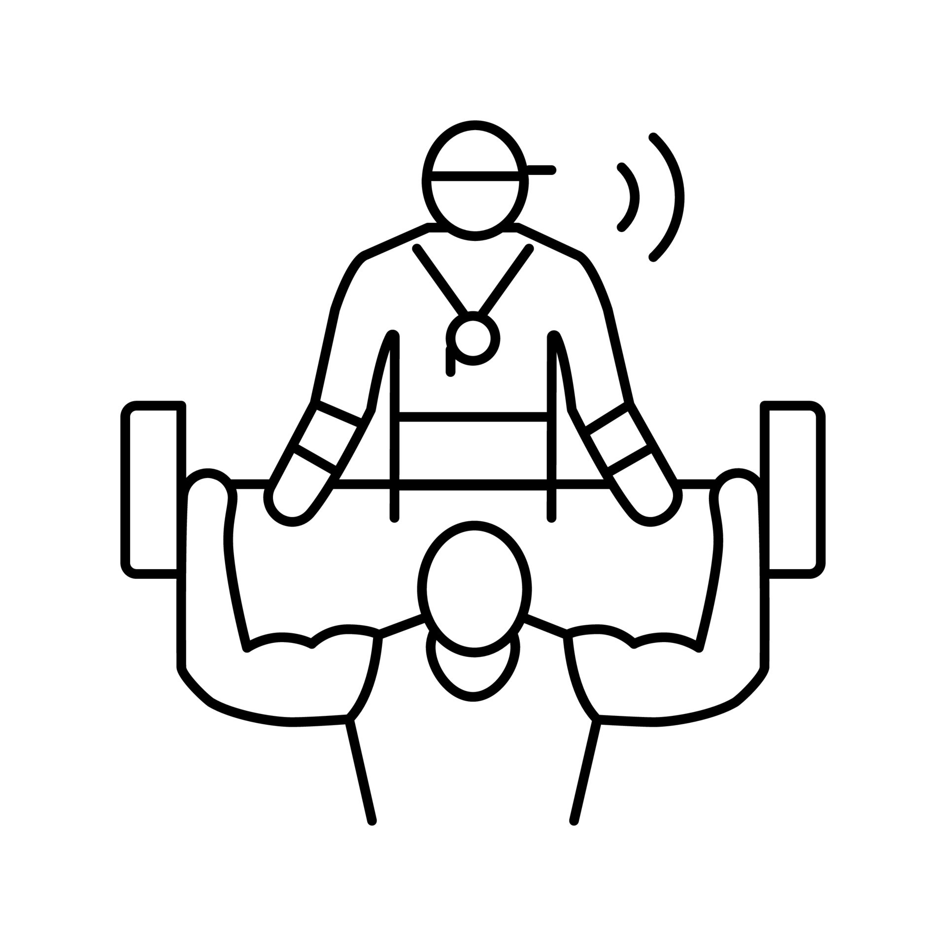 Personal Trainer Line Icon Vector Illustration 19000715 Vector Art At Vecteezy