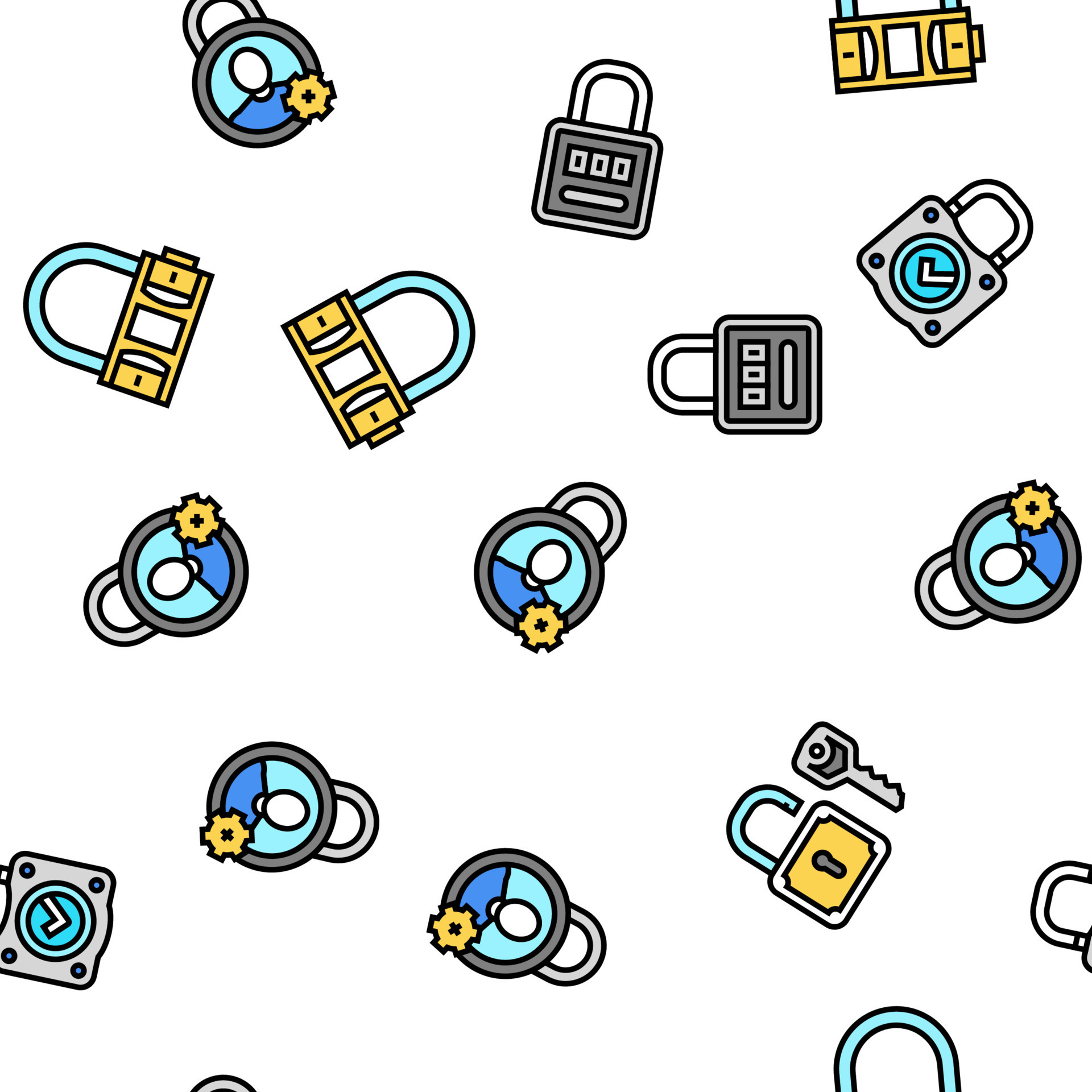 Padlock Lock Safe Password Key Vector Seamless Pattern 19000834 Vector Art At Vecteezy