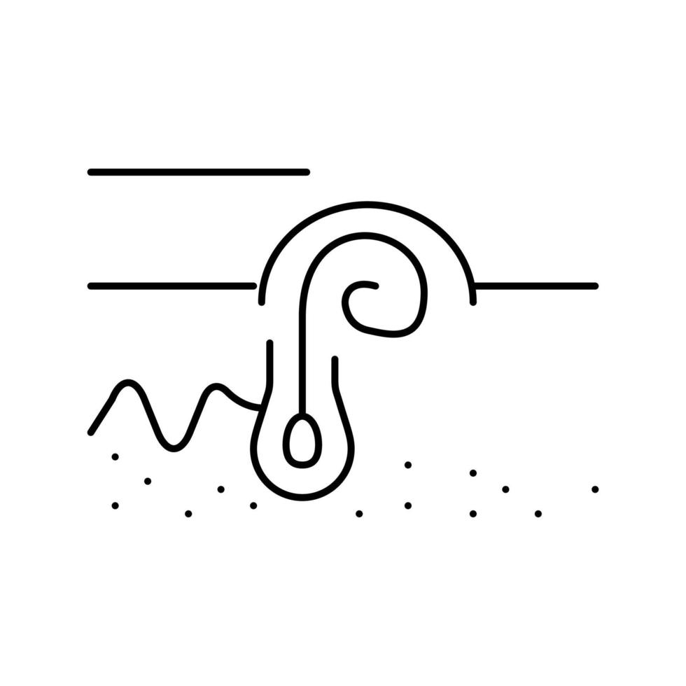 Ingrown Hair Line Icon Vector Illustration 19000897 Vector Art At Vecteezy