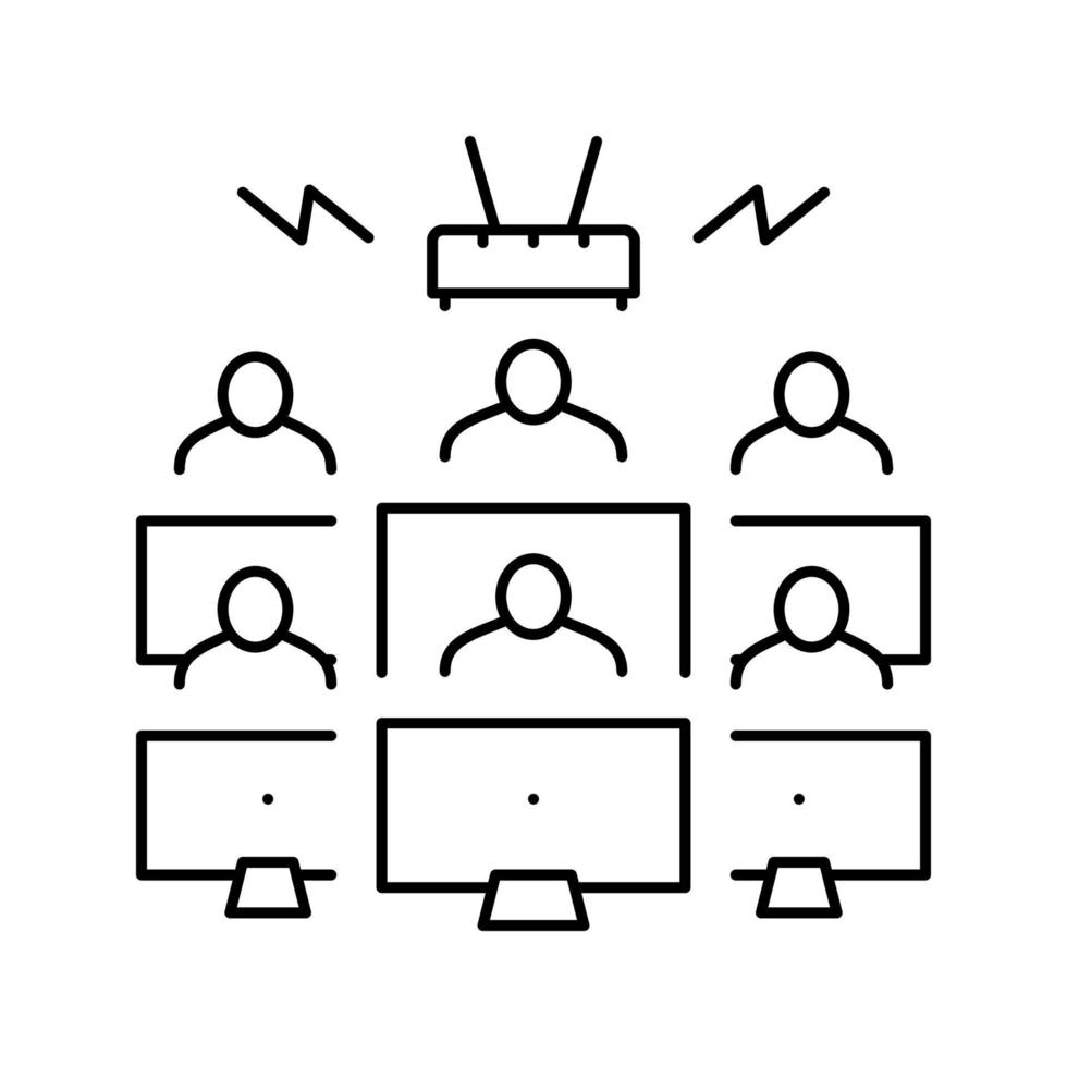 network connection line icon vector illustration 19001050 Vector Art at ...