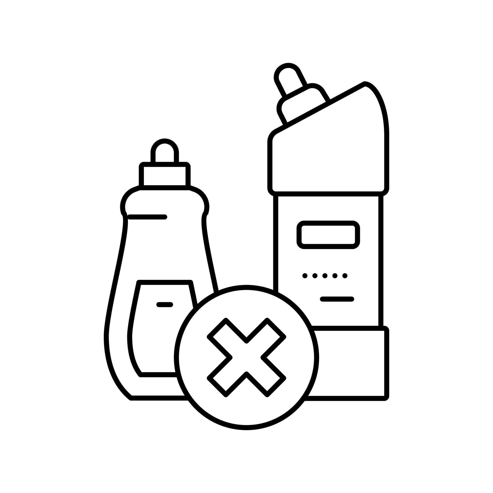 Chemical Liquid Prohibition Children Line Icon Vector Illustration chemical-liquid-prohibition-children-line-icon-vector-illustration