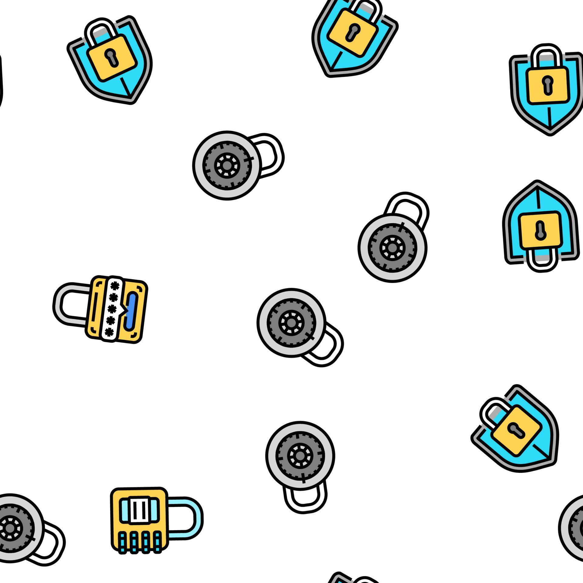 Padlock Lock Safe Password Key Vector Seamless Pattern 19001212 Vector Art At Vecteezy