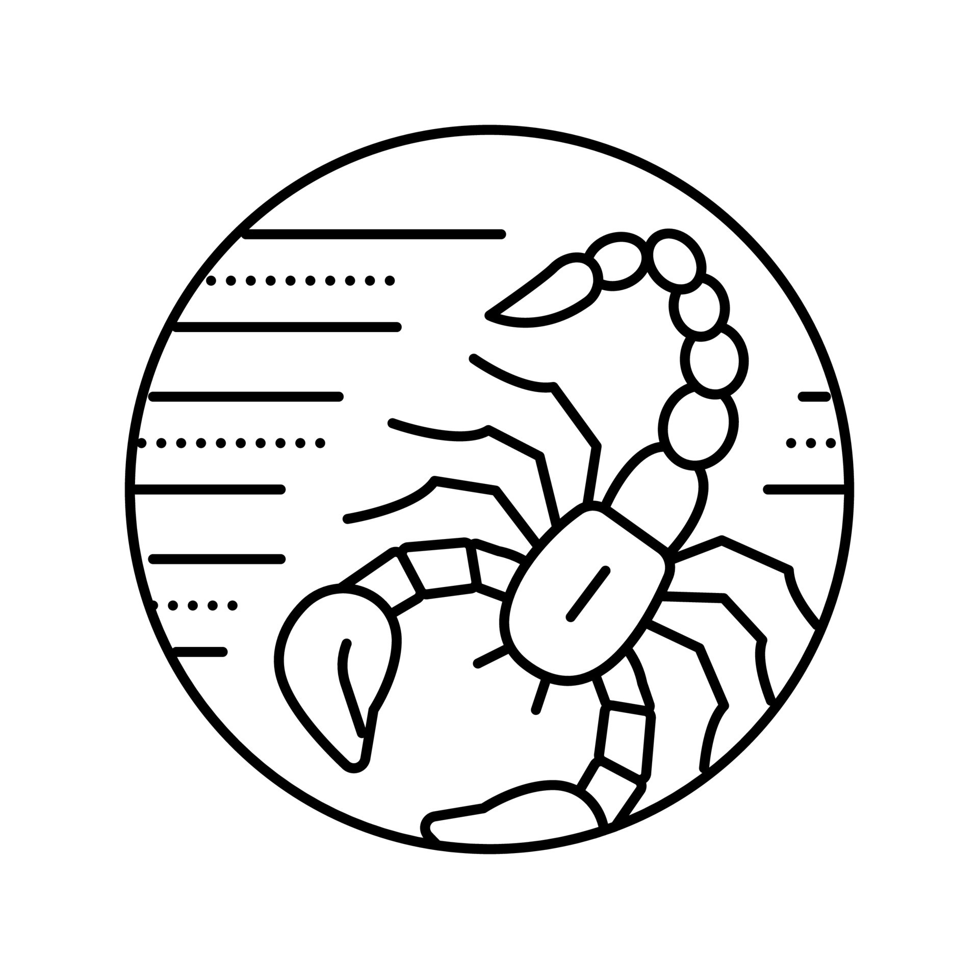 Scorpion Zodiac Line Icon Vector Illustration 19001578 Vector Art At