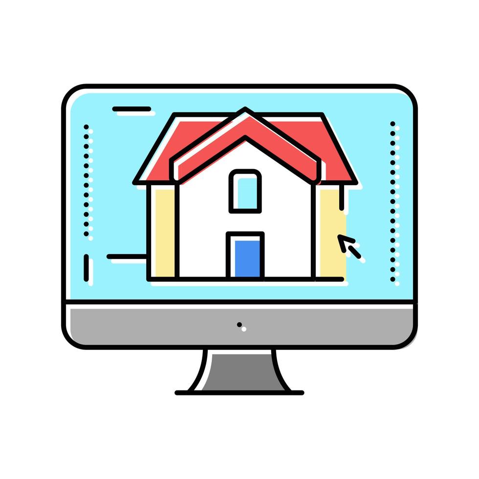 3d Architecture Visualization Color Icon Vector Illustration 19001724