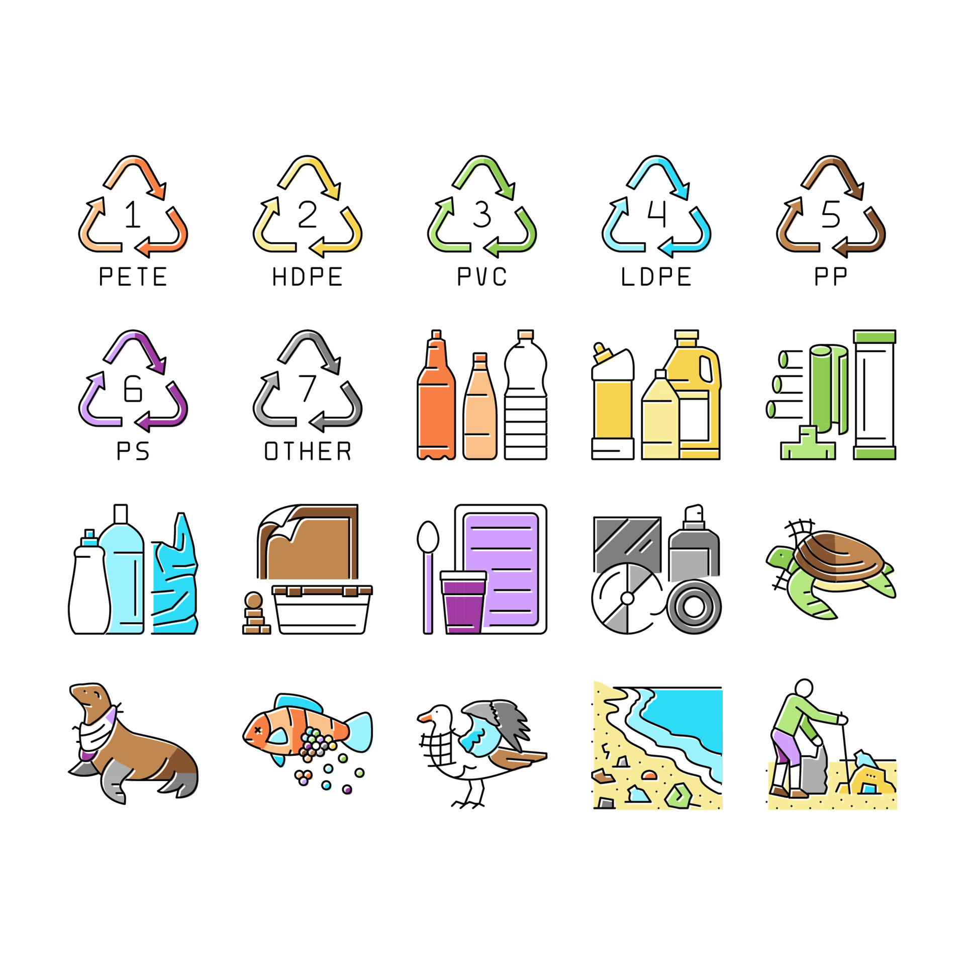 Plastic Waste Nature Environment Icons Set Vector 19002179 Vector Art ... Plastic Waste Nature Environment Icons Set Vector 19002179 Vector Art ...