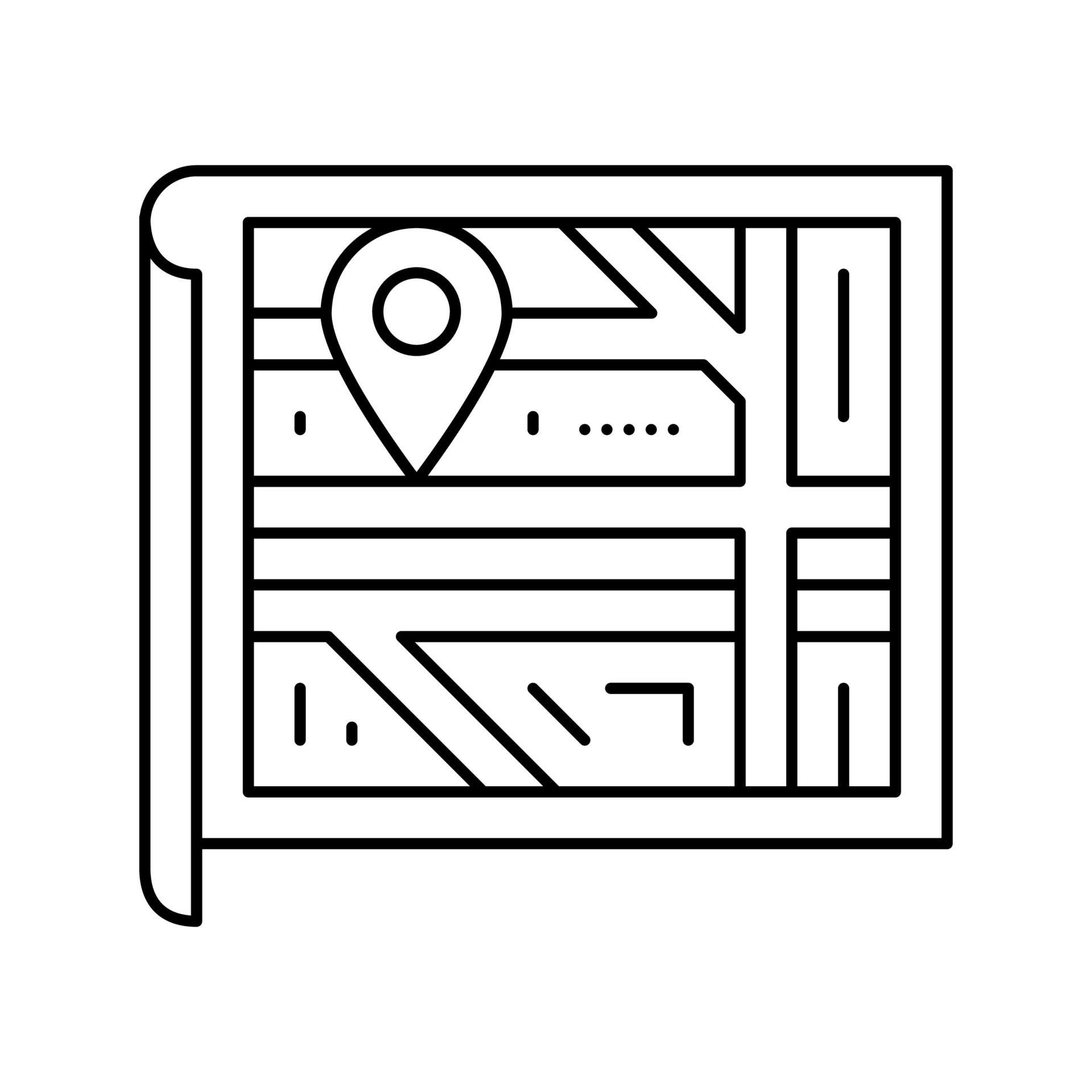 Map Location Line Icon Vector Illustration 19002302 Vector Art At Vecteezy
