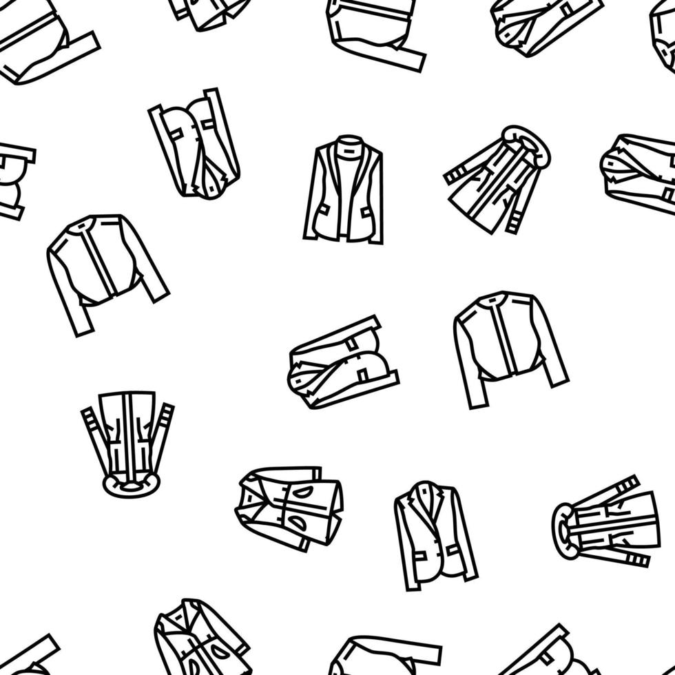Outerwear Female Clothes Girl Vector Seamless Pattern 19003412 Vector
