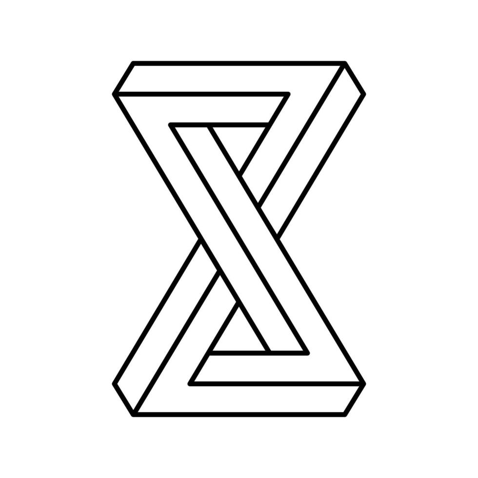 Object Impossible Geometric Shape Line Icon Vector Illustration