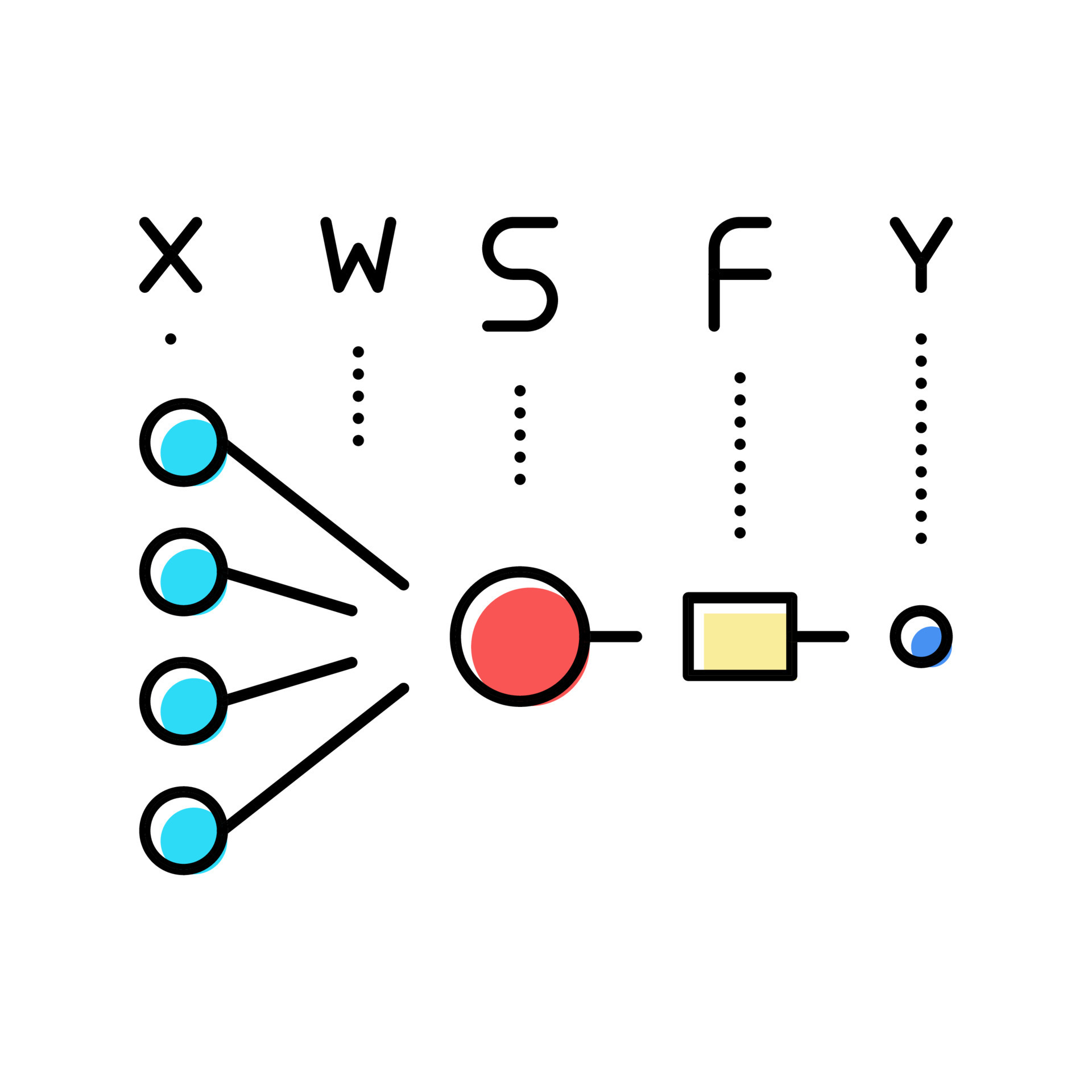 mathematical model neural network color icon vector illustration ...