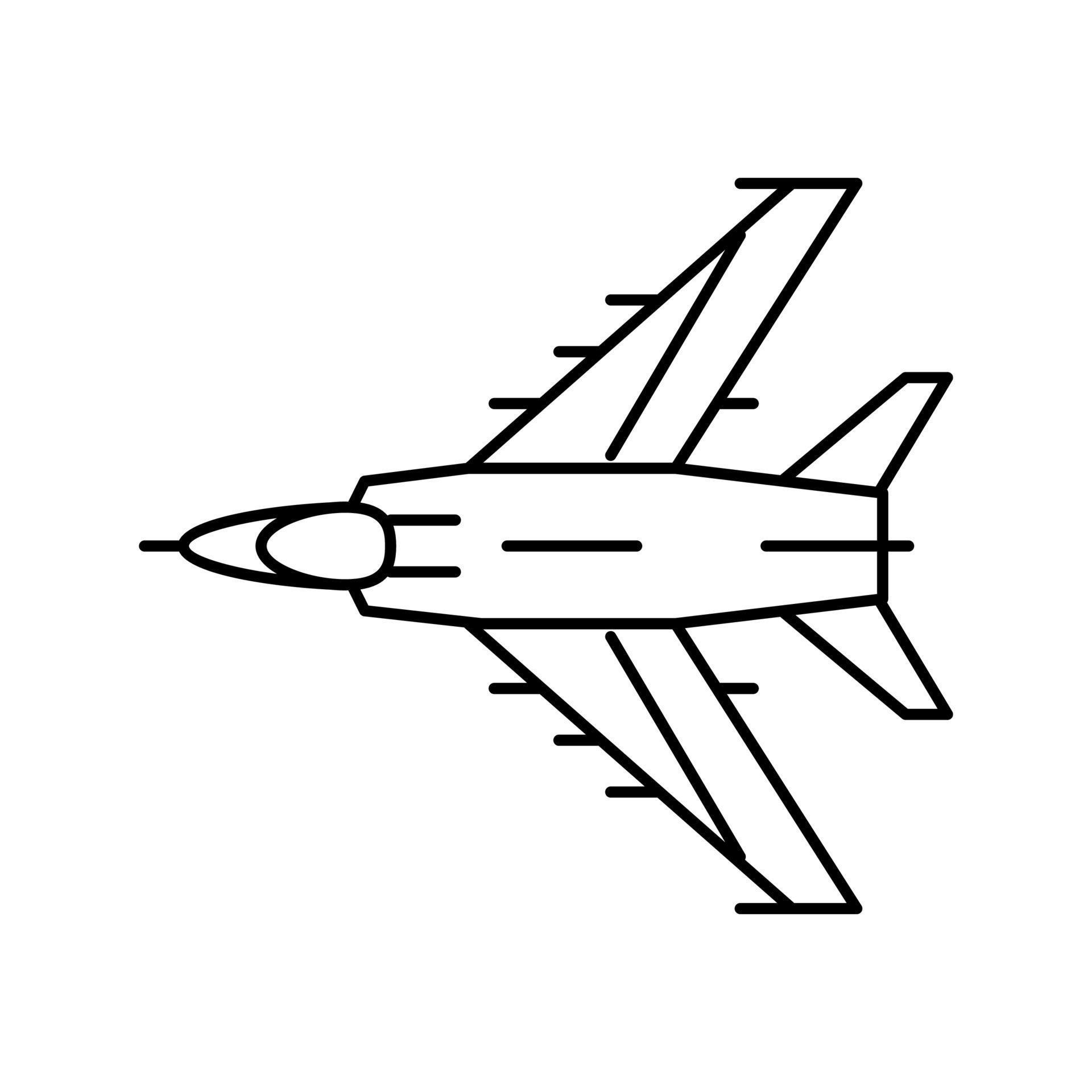 Military Airplane Aircraft Line Icon Vector Illustration 19003802