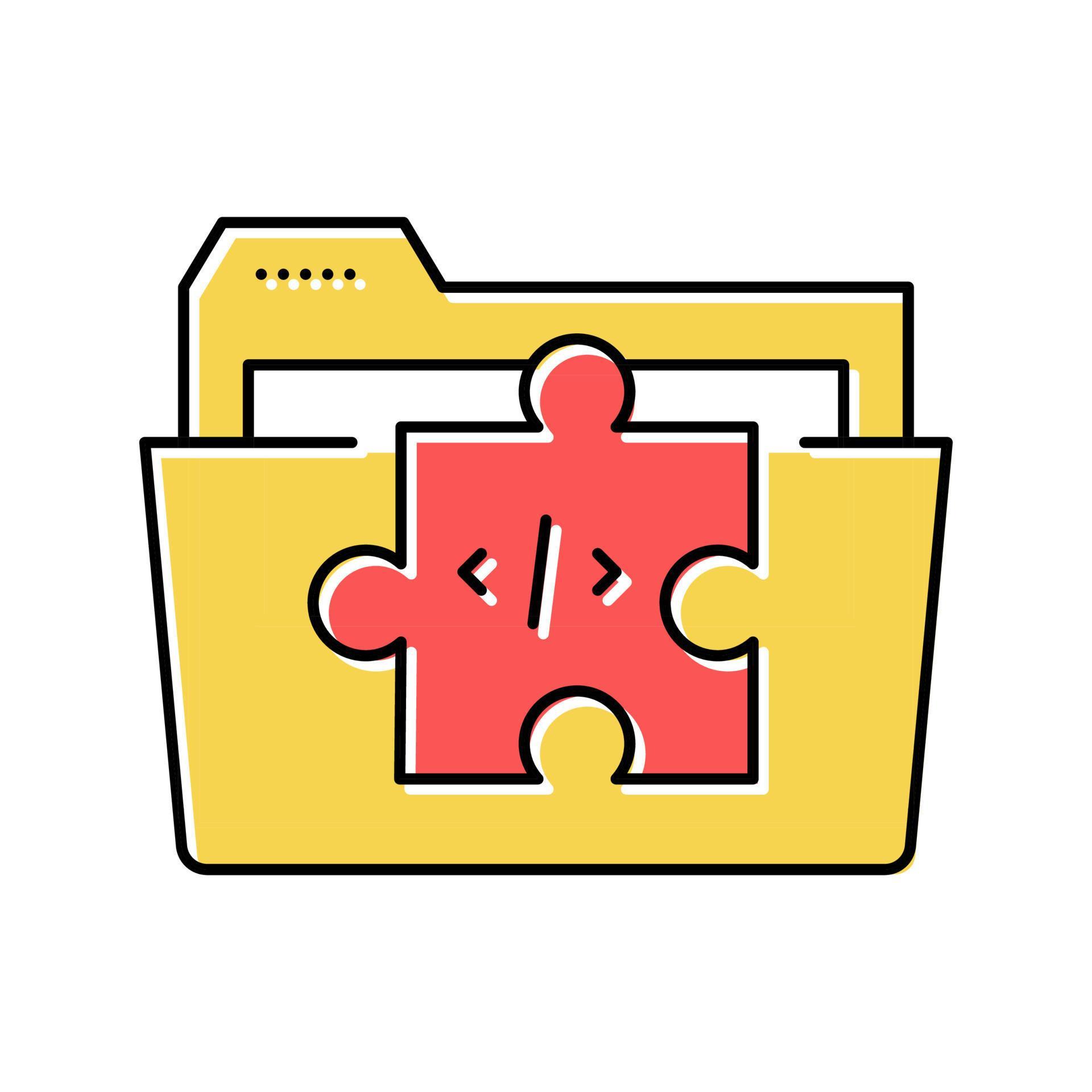 folder with program code files color icon vector illustration 19004211 ...