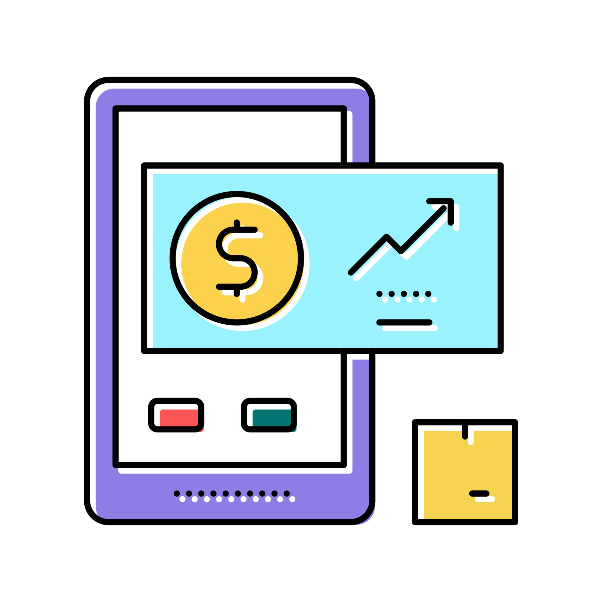 demand forecasting and sales planning color icon vector illustration ...