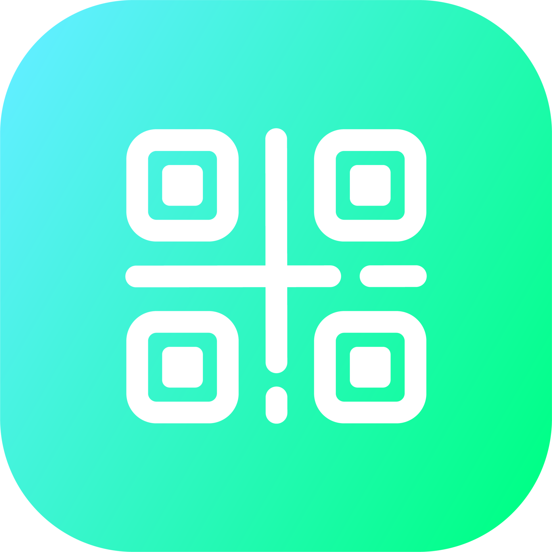Qr Code Icon In Square Gradient Colors Scan Qr Code Signs Illustration