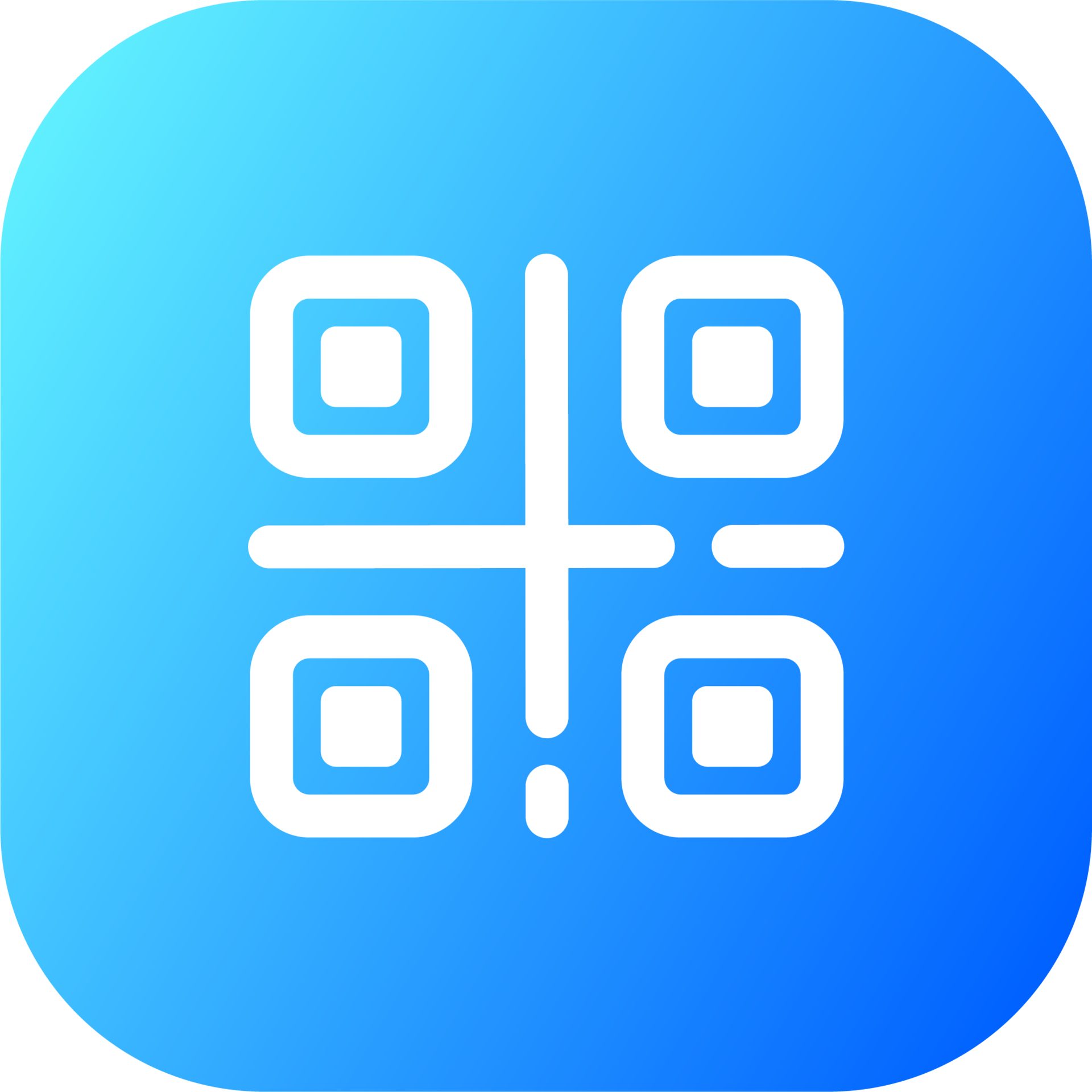 Qr Code Icon In Square Gradient Colors Scan Qr Code Signs Illustration