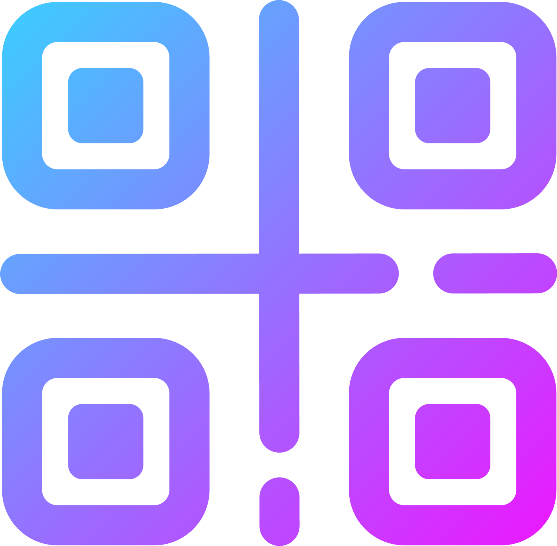 Qr Code Icon In Gradient Colors Scan Qr Code Signs Illustration