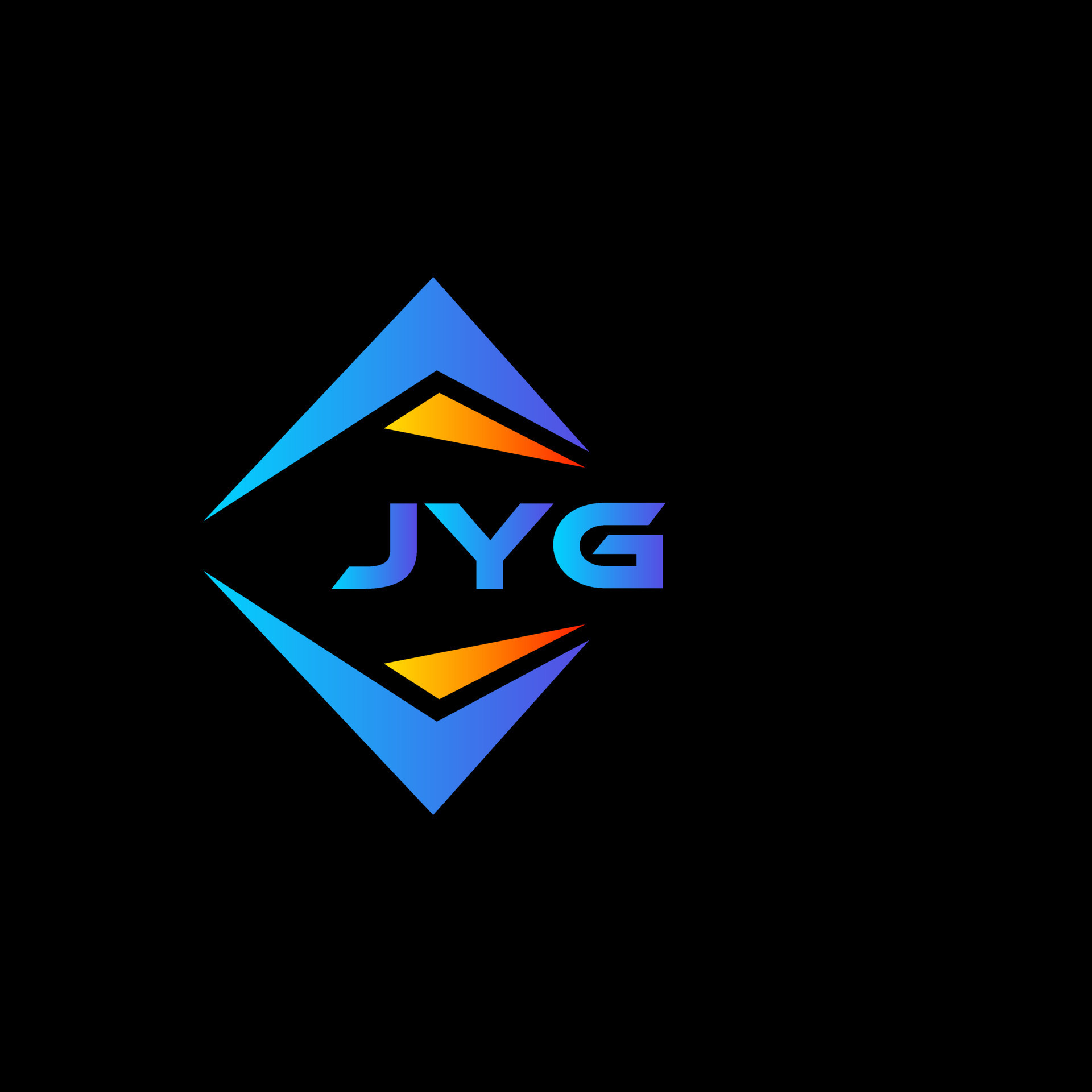 jyg diseño de logotipo de tecnología abstracta sobre fondo negro. concepto de logotipo de letra ...