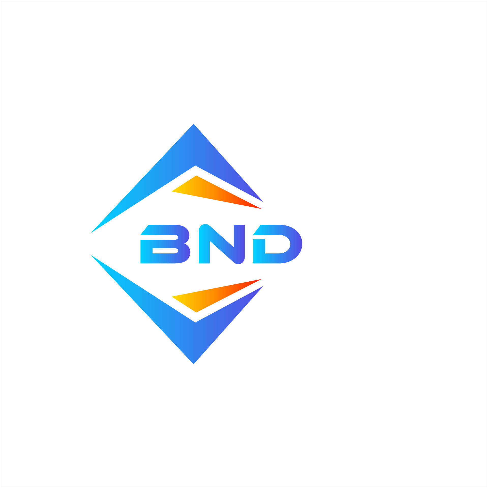 bnd diseño de logotipo de tecnología abstracta sobre fondo blanco. concepto de logotipo de letra ...